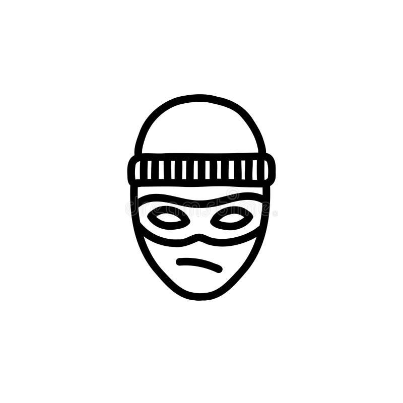 Thief Doodle Icon, Vector Color Line Illustration Stock Vector ...