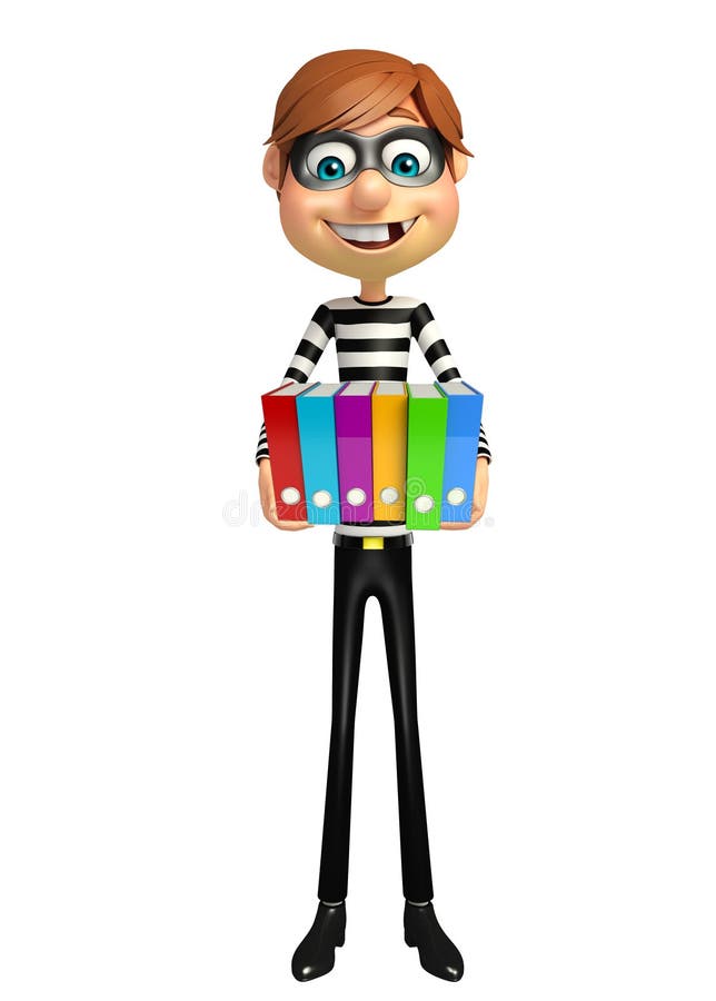 Kid boy with Files stock illustration. Illustration of study - 77543729