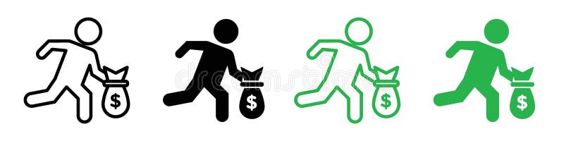 Thief icon logo set vector stock vector. Illustration of steal - 327226969