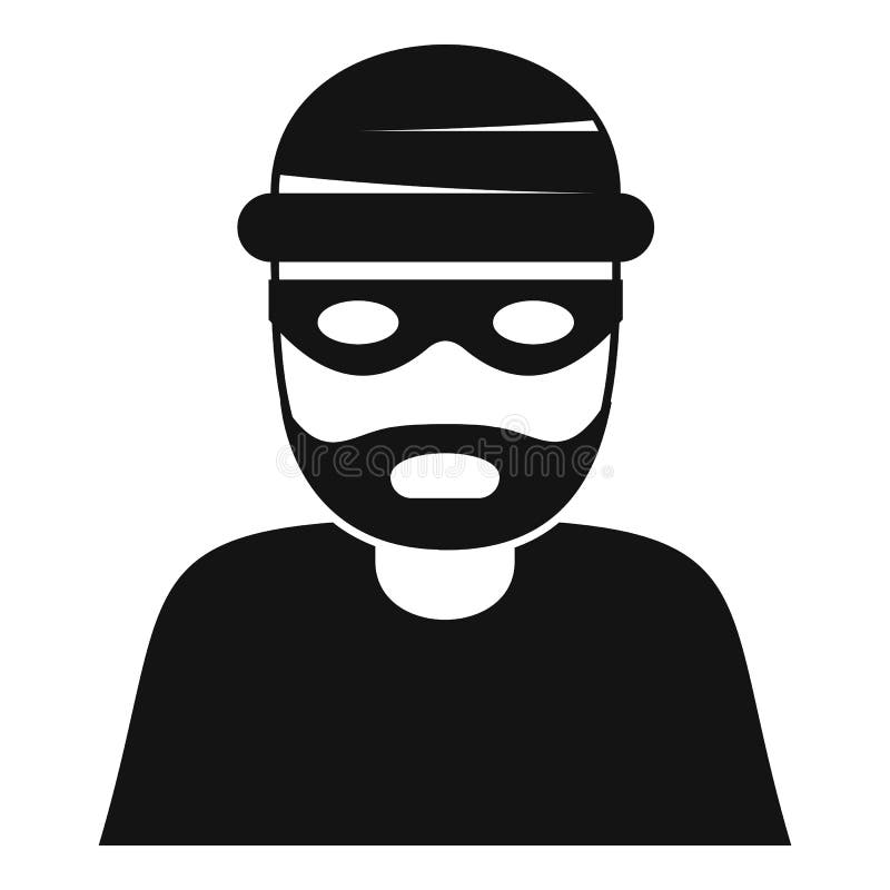 Thief icon, simple style stock vector. Illustration of burglary - 118125549