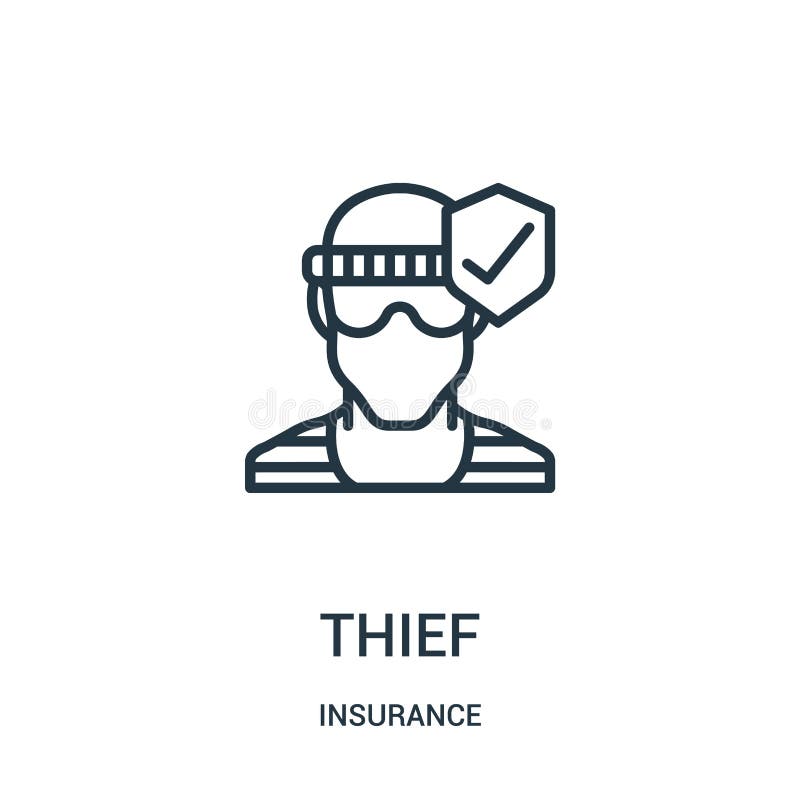 Thief Icon Vector from Insurance Collection. Thin Line Thief Outline ...