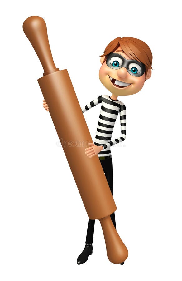 Thief with Kitchen Equipment Stock Illustration - Illustration of ...