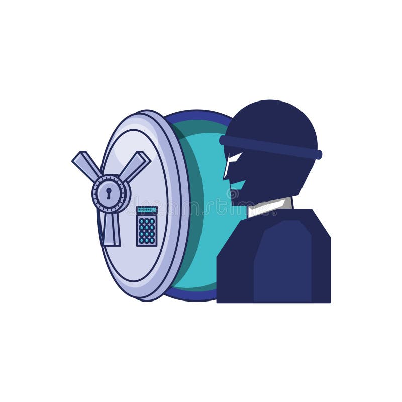 Thief Man with Safe Box Security Stock Vector - Illustration of crime ...