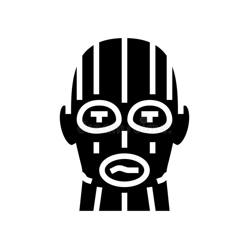 Thief Mask Face Glyph Icon Vector Illustration Stock Vector ...