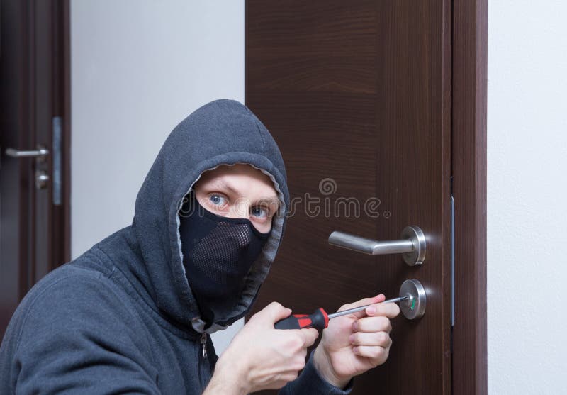 Open Armored Door. Door Lock, Dark Brown Door Closeup. Modern Interior ...