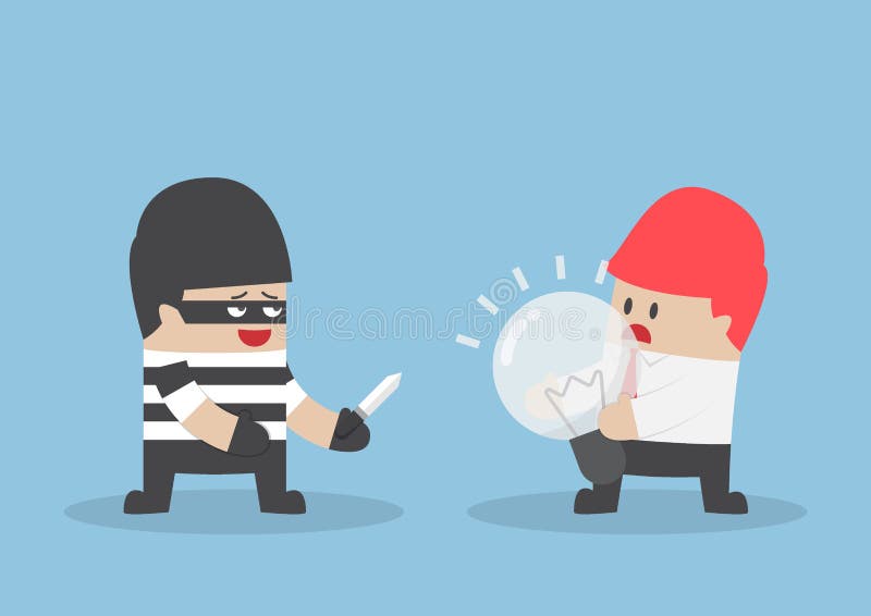 The thief of ideas stock vector. Illustration of metaphor - 23690596