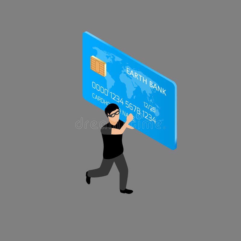 Thief Running with Credit Card Stock Vector - Illustration of person ...