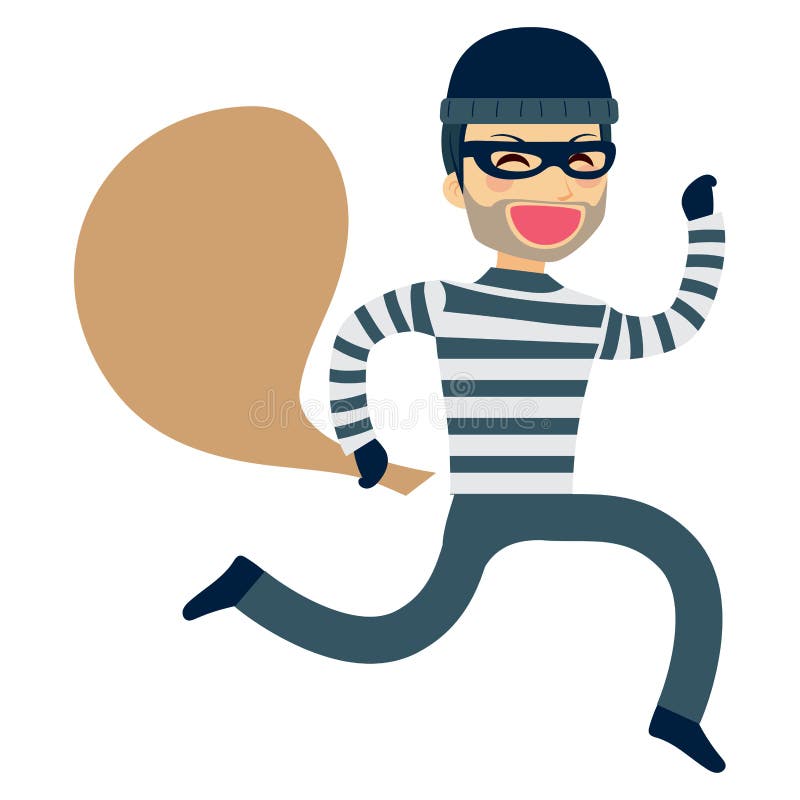 Thief Running Robbery stock vector. Illustration of running - 55113985