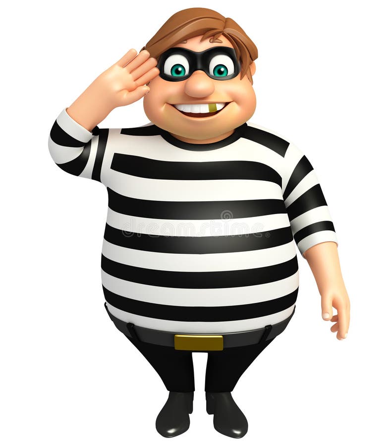 Thief with Salute Pose stock illustration. Illustration of pirating ...