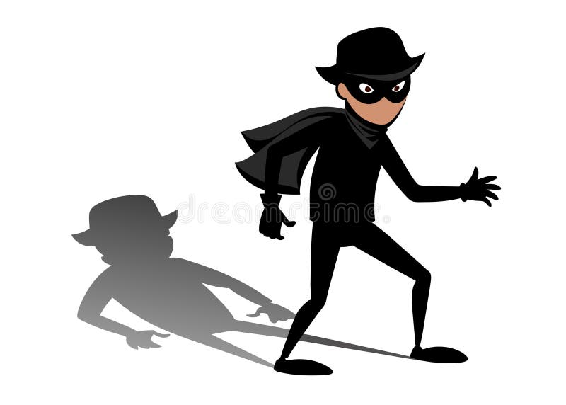 Thief Silhouette and Shadow-001 Stock Vector - Illustration of mask ...