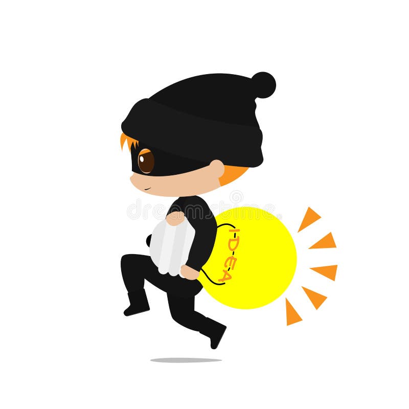 Thief is Stealing Idea Bulb,abstract Plagiarize Stock Vector ...