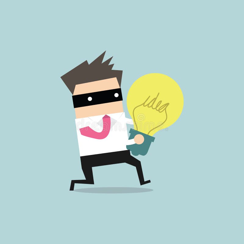 Thief Stealing Idea From Businessman Stock Vector - Illustration of ...