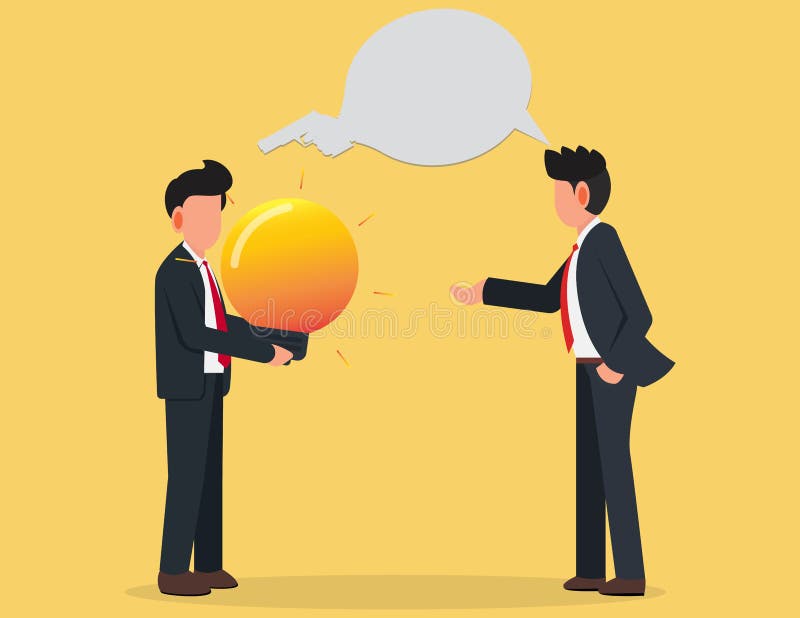 Thief Business Partner Steals Ideas for Thinking Colleague. Concept ...