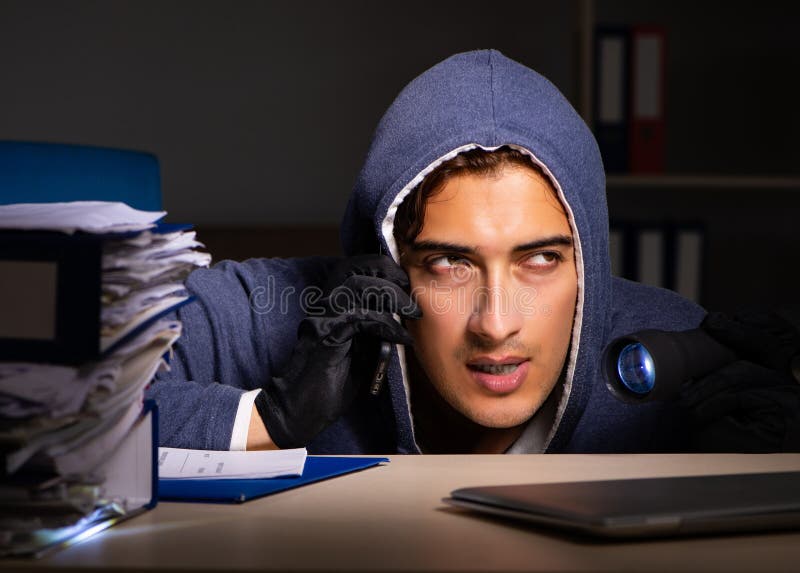 Thief Trying To Steal Personal Data in Identity Theft Concept Stock ...