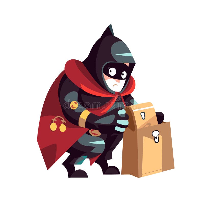 Thief Walking Carefully, Bandit Carries Sack Stock Vector ...