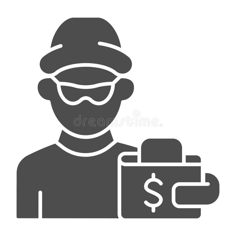 Thief and Wallet Solid Icon. Crime Vector Illustration Isolated on ...