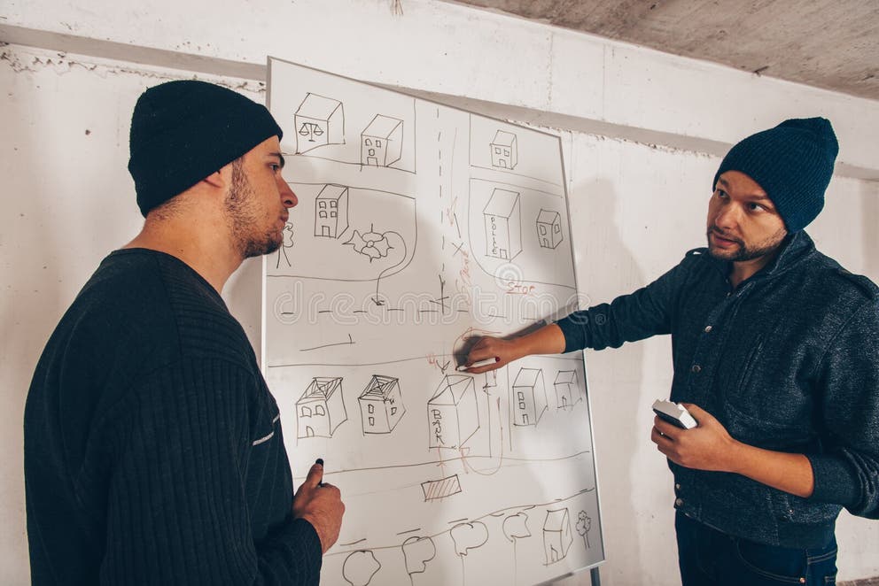 Thiefs Making a Robbery Plan Stock Image - Image of planning, money ...