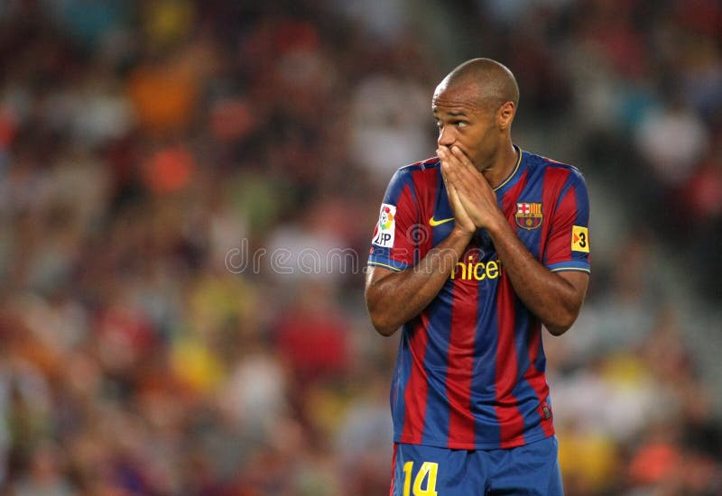 Thierry Henry FC Barcelona editorial stock image. Image of unicef - 8981074