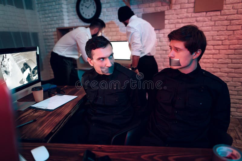 The Thieves Attacked the Guards in the Security Room. Stock Image ...