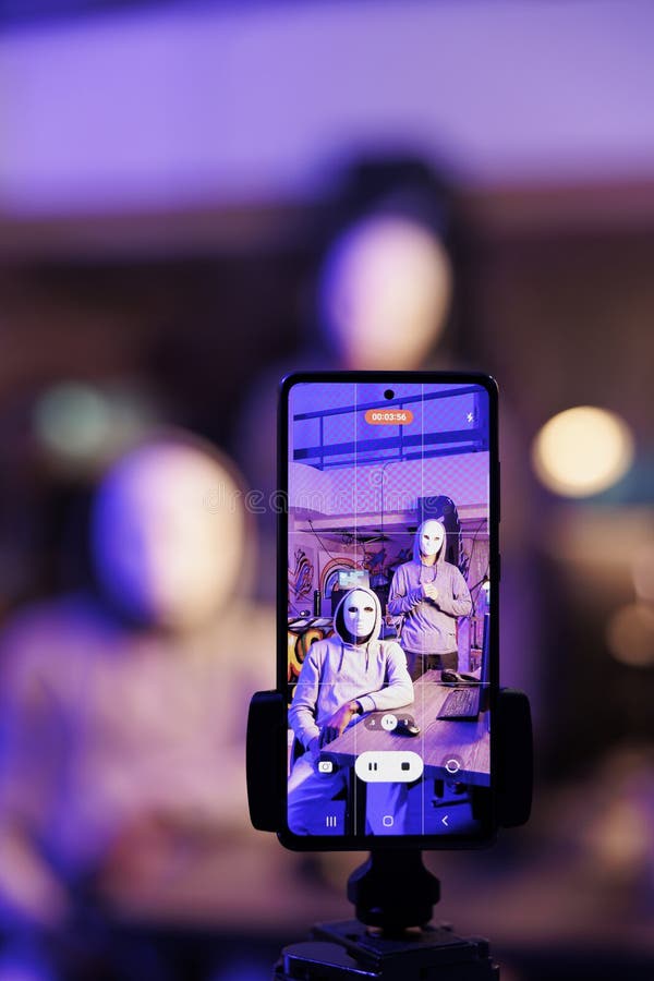 Thieves Threatening on Smartphone Screen Stock Image - Image of threat ...