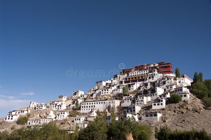 Thikse Monastery in Ladakh stock image. Image of gelukpa - 20899867