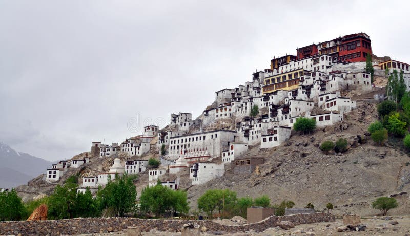Dirapuk Monastery Near the Northern Face of Mount Kailash. Stock Image ...