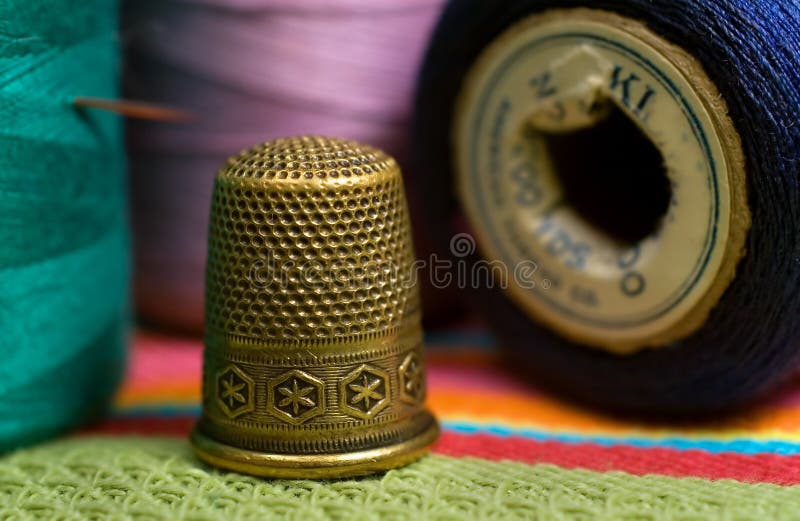 Thimble stock image. Image of push, spool, darn, fabric - 1921947