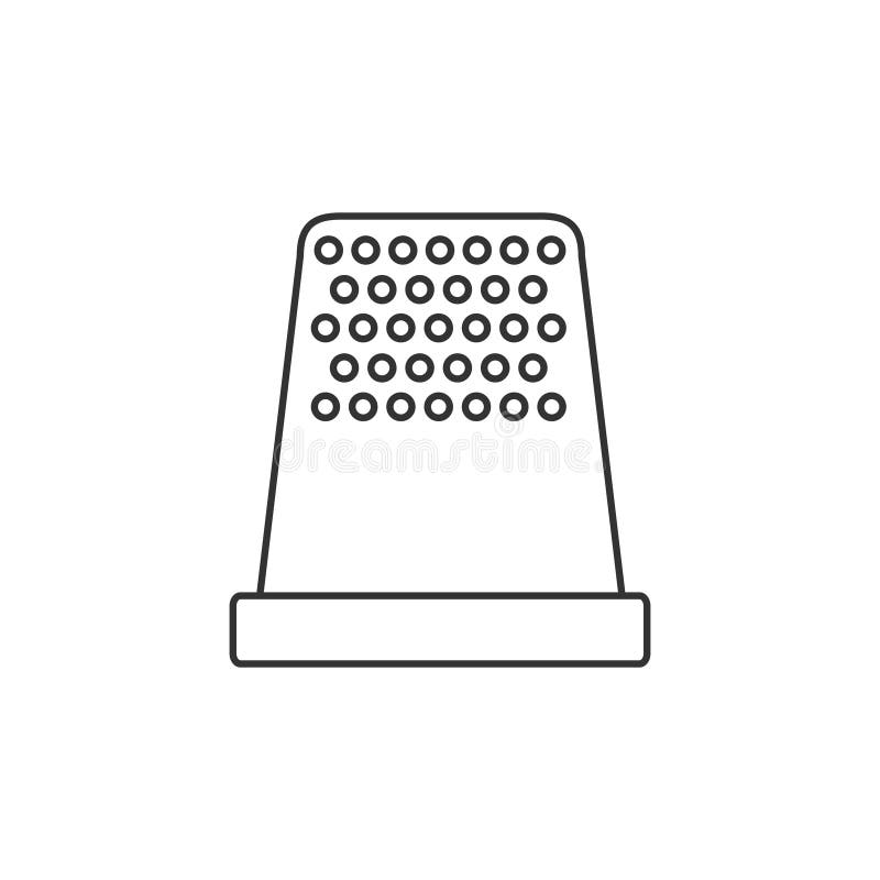 Thimble Icon or Logo Line Art Style Stock Vector - Illustration of ...