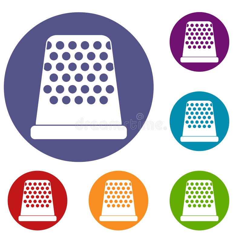 Thimble icons set stock vector. Illustration of flat - 95958682