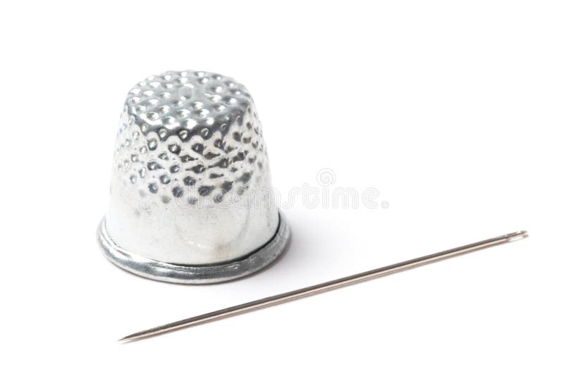 Thimble, needle and thread stock image. Image of tailoring - 210327