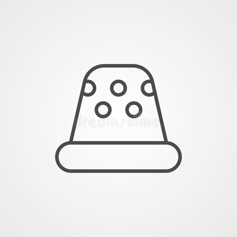 Thimble Vector Icon Sign Symbol Stock Illustration - Illustration of ...