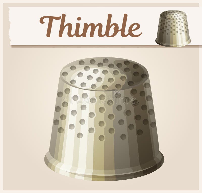 Thimble Vector Icon, Tailor Tool Cartoon Illustration, Sewing Supply ...