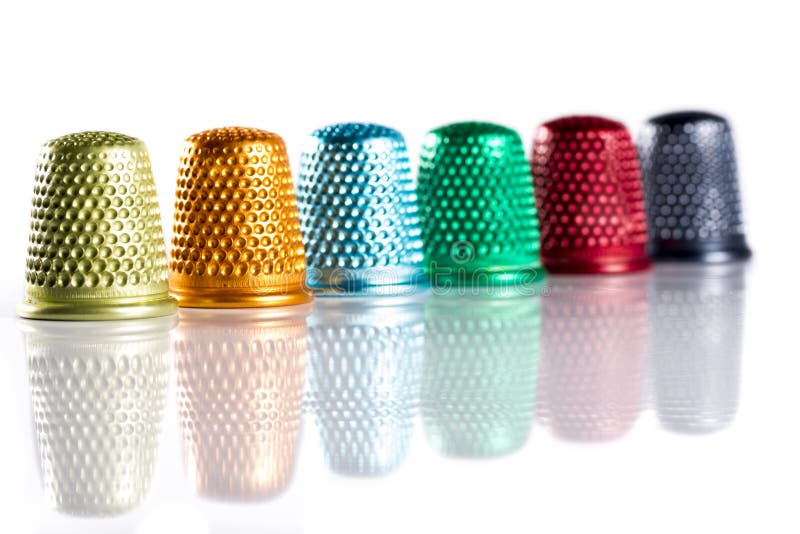 Colored Thimbles stock image. Image of crafts, handicraftsman - 30060463