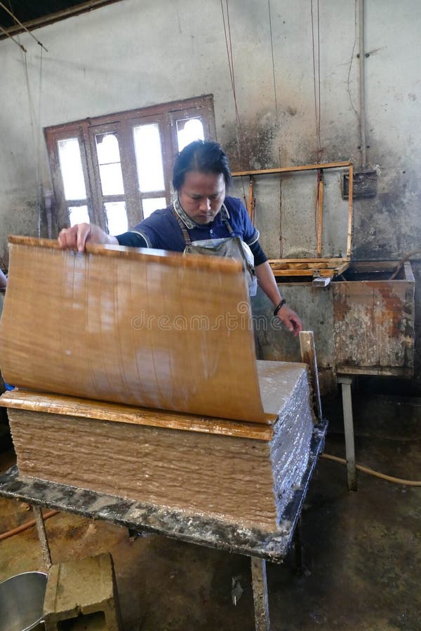 Workers Process Pulp at a Small Paper Factory Editorial Photography ...