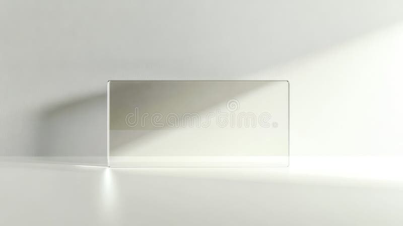 Thin Acrylic Sheet with Rounded Corners Casting a Shadow on White ...