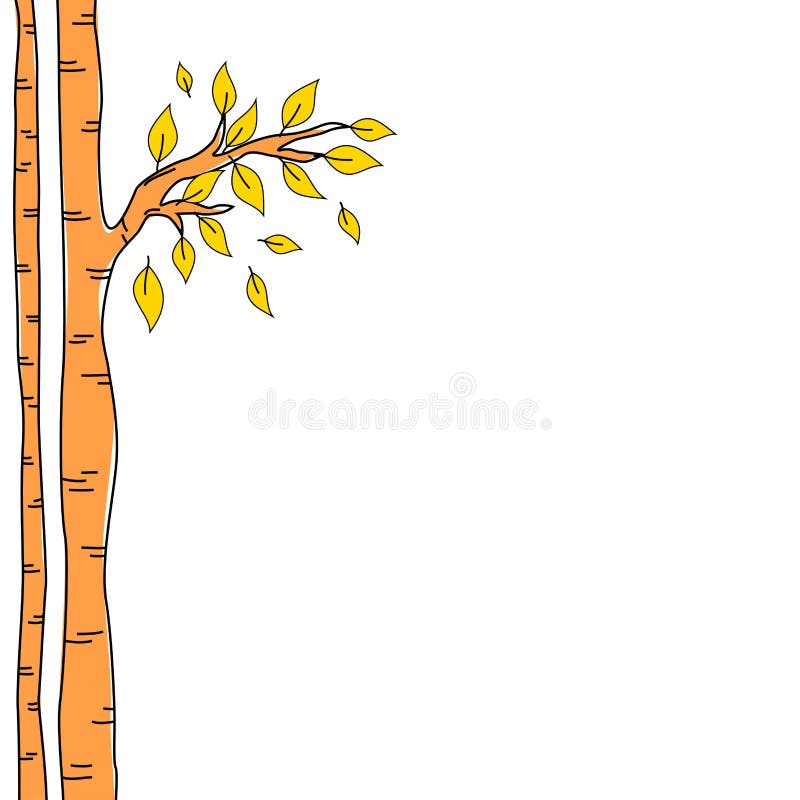 Thin Autumn Tree and Branch Banner Stock Vector - Illustration of ...