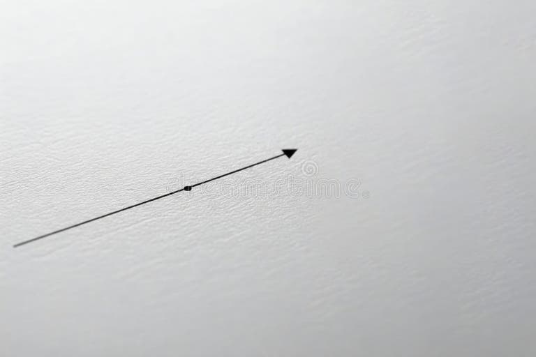 A Thin Black Arrow on a White Textured Surface. Space for Text. Stock Photo - Image of modern ...