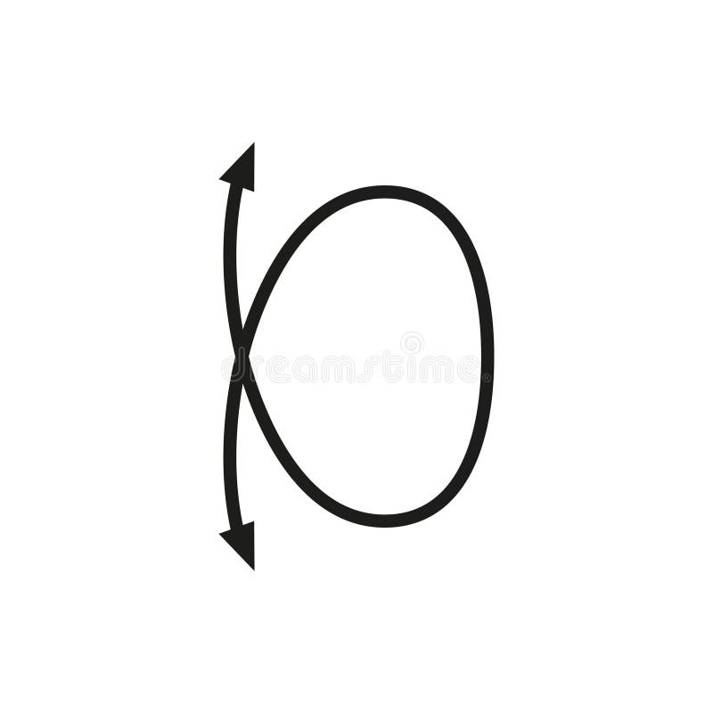 Curved Thin Double Ended Arrow. Dual Arrow. Loop Shape with Frame. Hand ...