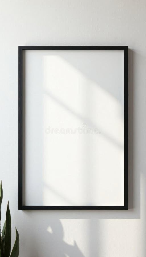 Thin Black Frame Encases a Bright White Mat, Ready for Display, Framing ...