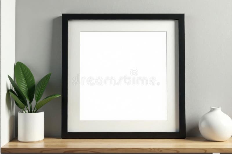 Thin Black Frame Surrounds a White Mat Opening Perfect for Showcasing ...