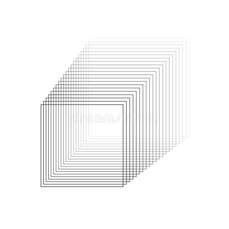 Thin Black Outline Square with Blend Gradient Effect To White Stock ...