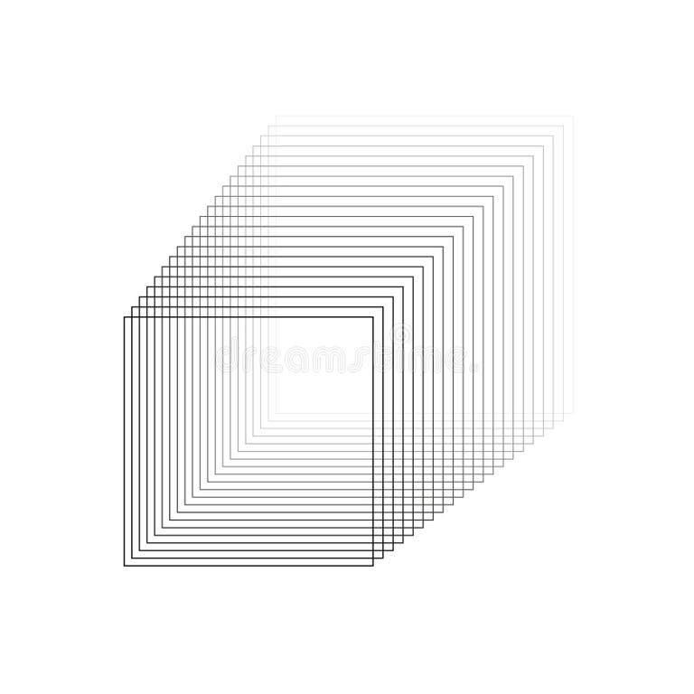 Thin Black Outline Square with Blend Gradient Effect To White Stock ...