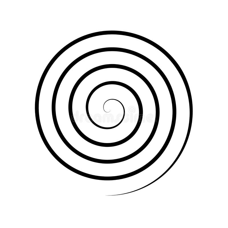 Thin Black Spiral Symbol. Simple Flat Vector Design Element Stock ...