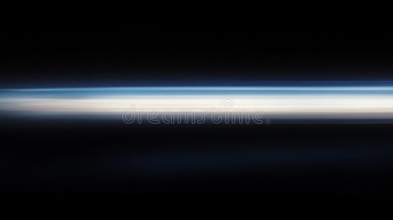 Thin Blue Atmospheric Line Against Dark Space Background Stock ...