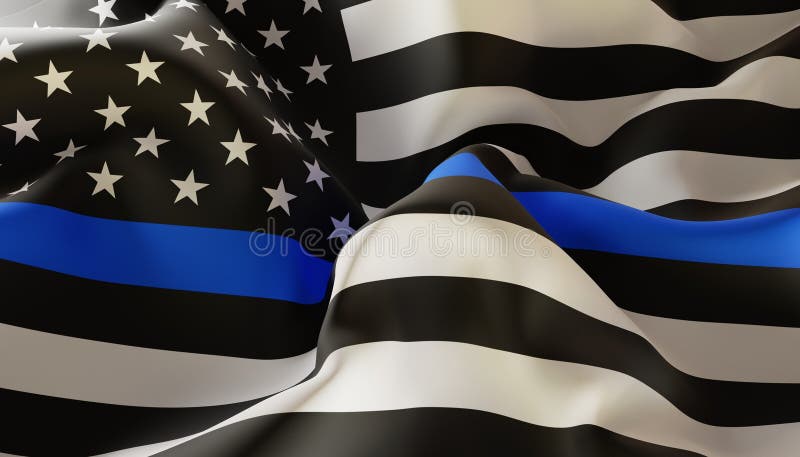 Thin Blue Line American Flag Stock Illustration - Illustration of ...