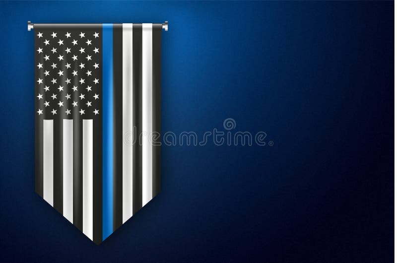 Thin Blue Line stock vector. Illustration of officer - 259164073
