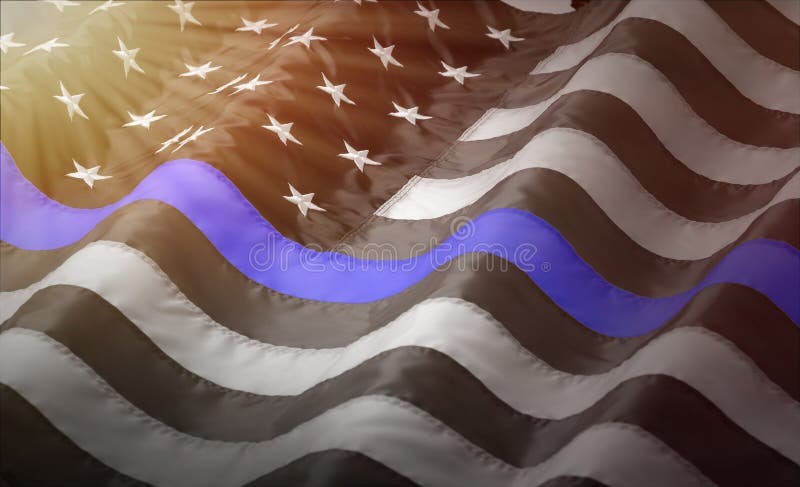 The thin Blue Line stock image. Image of blue, flag - 379383629