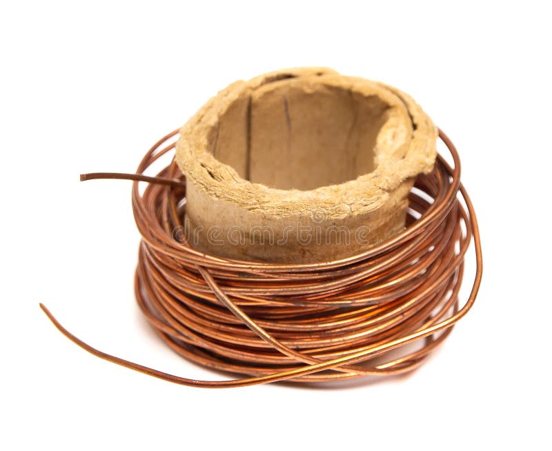 Red Copper Electrical Cable Stock Photo - Image of electric, isolated ...