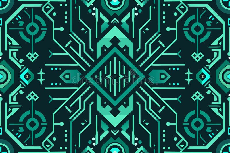 Thin Circuit Trace Lines on Technology Background. Abstract Digital ...