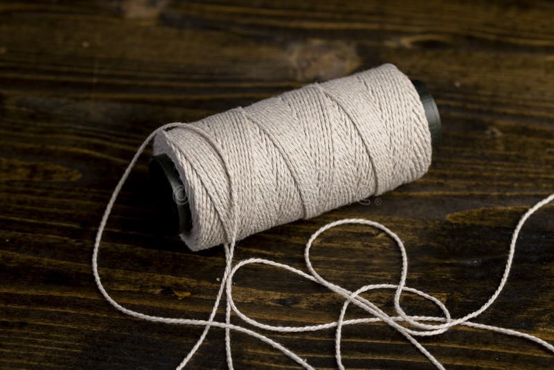 Thin Cotton Thread for Use in Cooking Stock Image - Image of manual ...